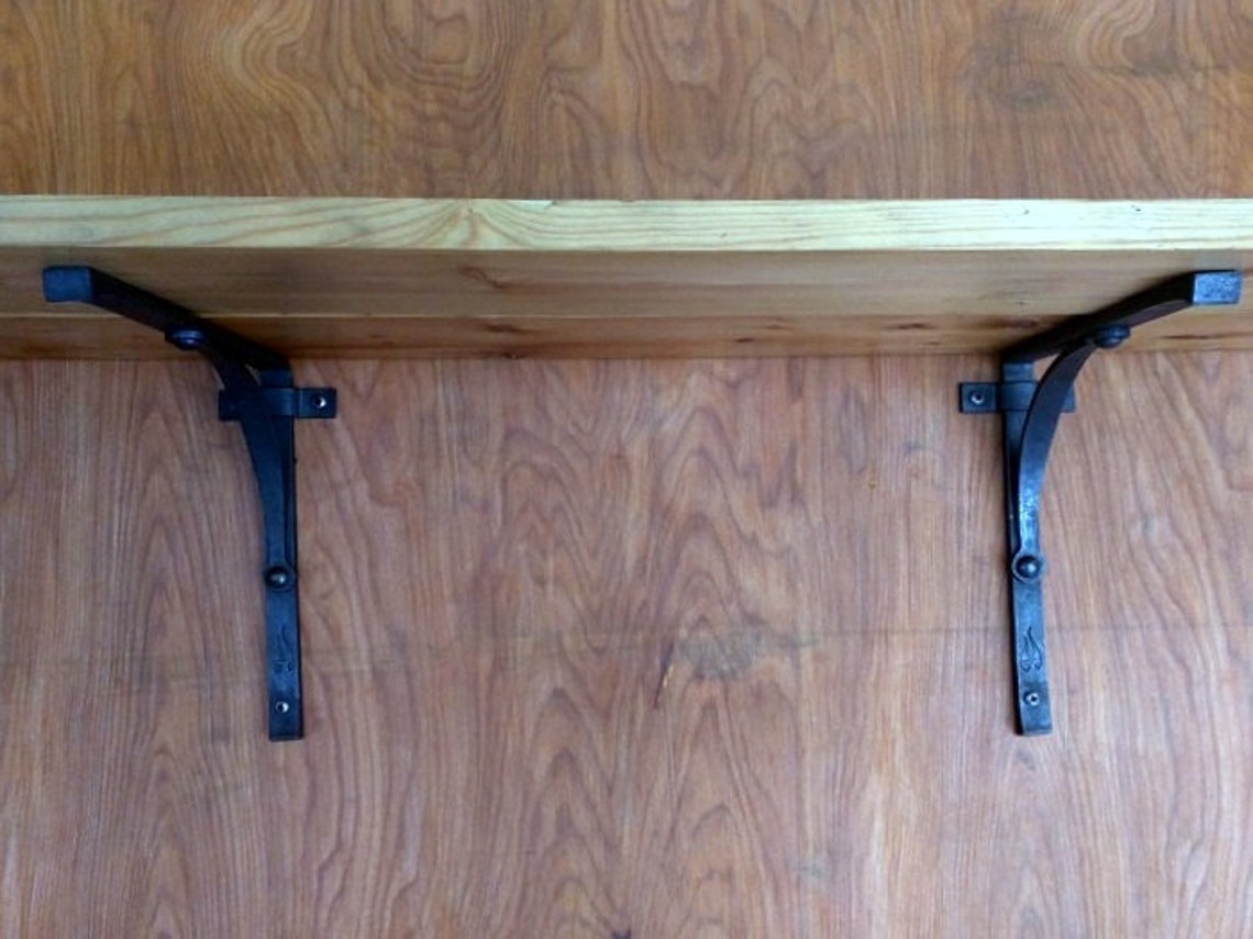 A Pair of Strong Forged Shelf Brackets Handmade Ironwork by - Etsy UK