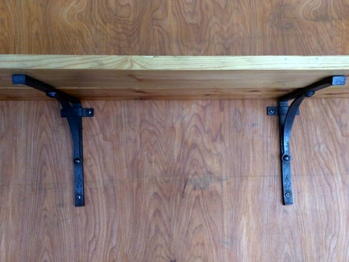 A Pair of Strong Forged Shelf Brackets Handmade Ironwork by - Etsy UK