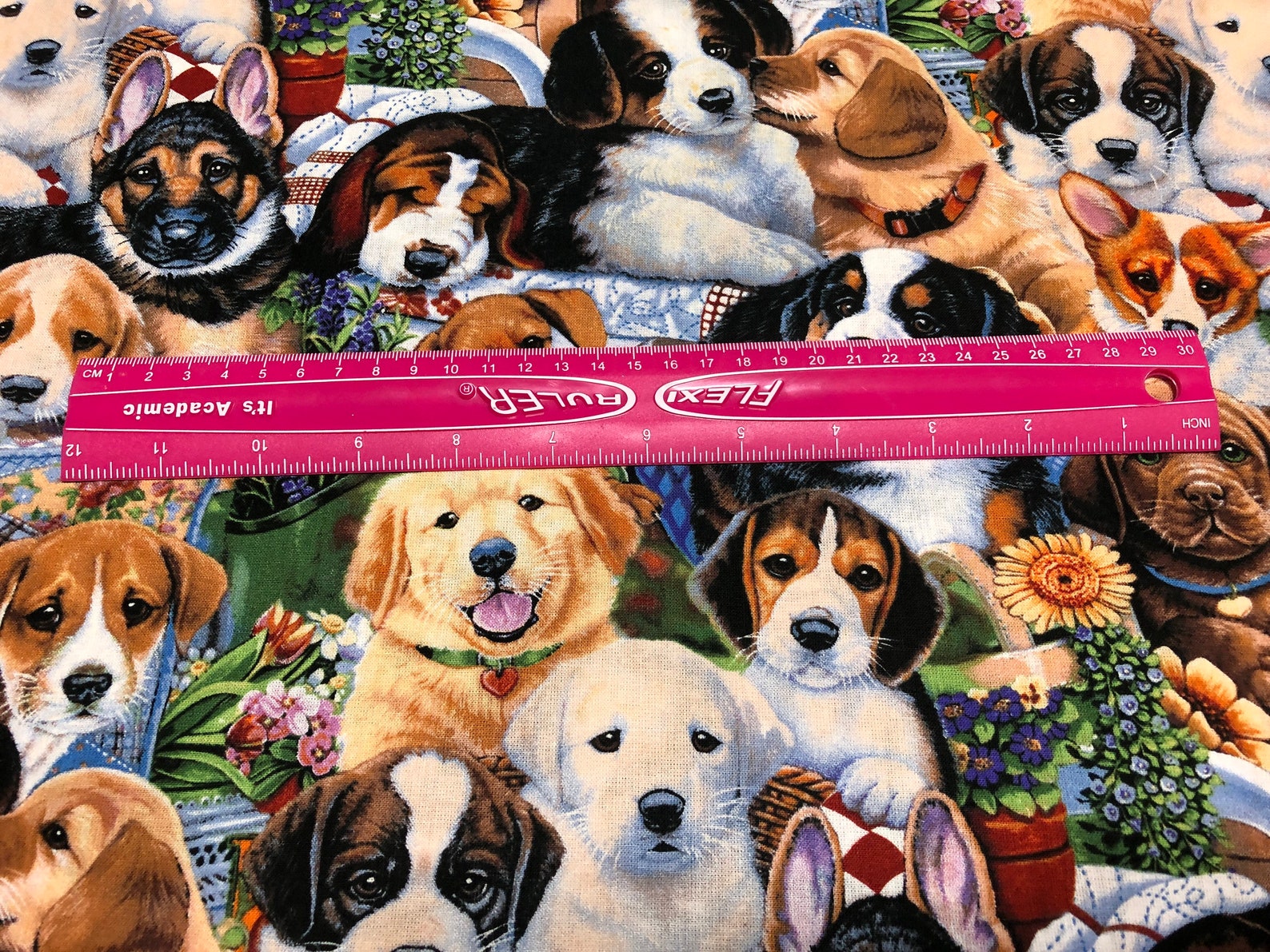 Dog Fabric by the yard 100% Cotton Clothing Crafts puppy many | Etsy