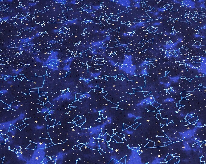 Constellations Fabric by the Yard 100% Cotton Quilting Crafts Solar ...