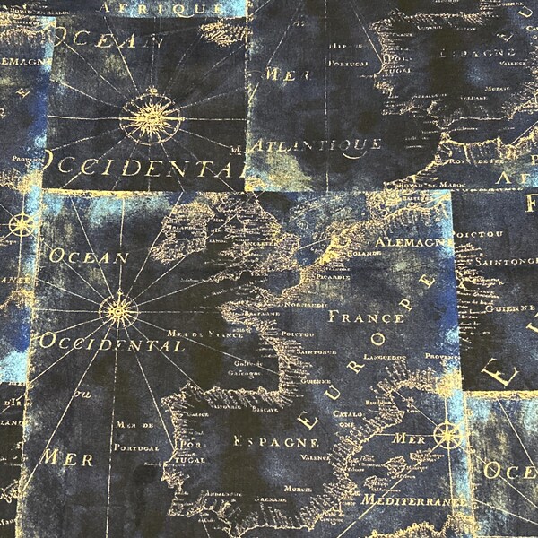World Map Fabric - Etsy