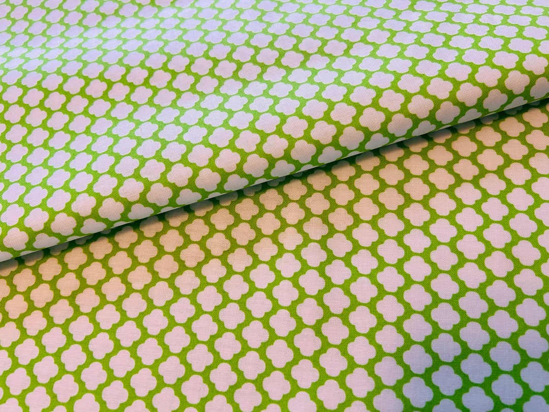 Green Lattice Fabric by the Yard 100% Cotton for Clothing, Crafts ...