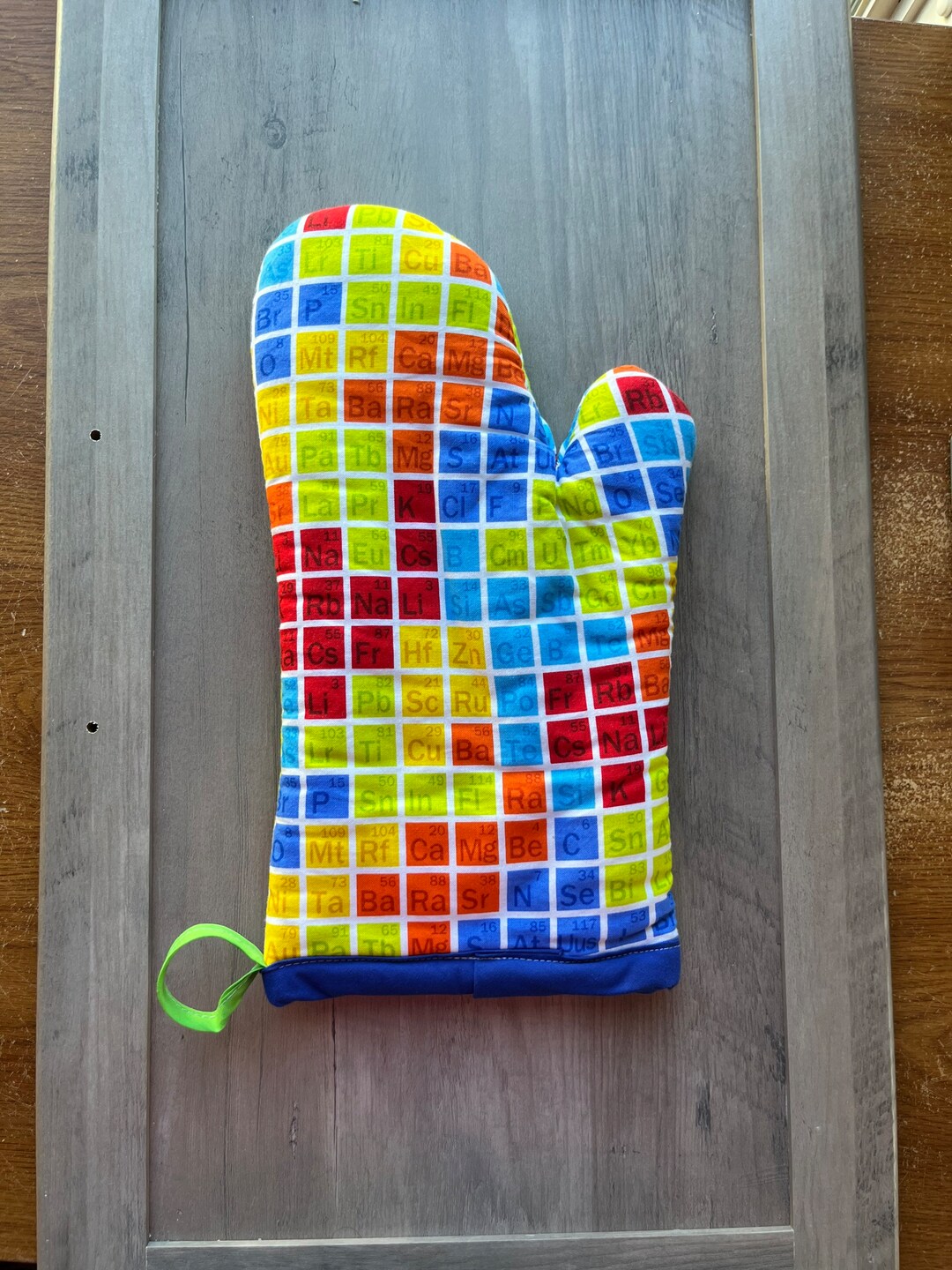 Periodic Table of Elements Oven Mitt 100% Cotton Lined Handmade by Me ...