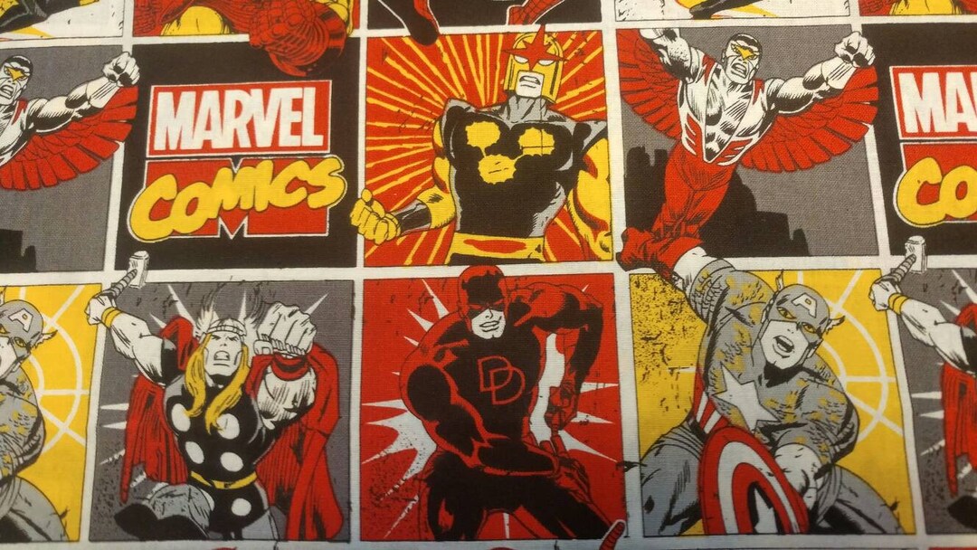 Avengers Marvel Fabric by the Yard 100% Cotton Crafts, Quilting ...