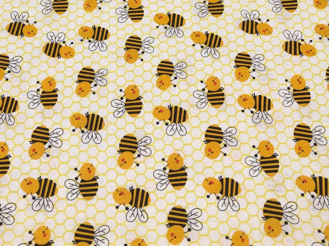 Bee Fabric by the Yard 100% Cotton for Clothing, Crafts, Quilting Bty ...