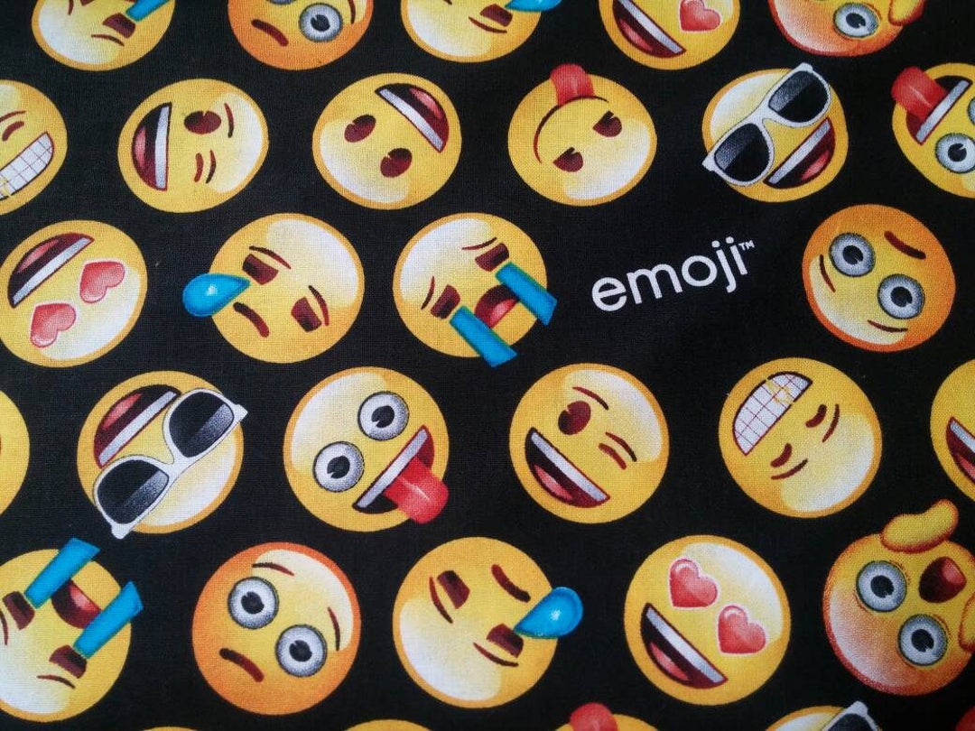 Emoji Fabric 100% Cotton for Clothing, Crafts, Quilting Movie - Etsy