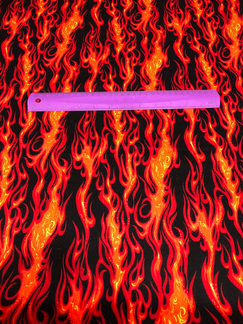 Fire fabric by the yard 100% Cotton for Clothing Crafts | Etsy