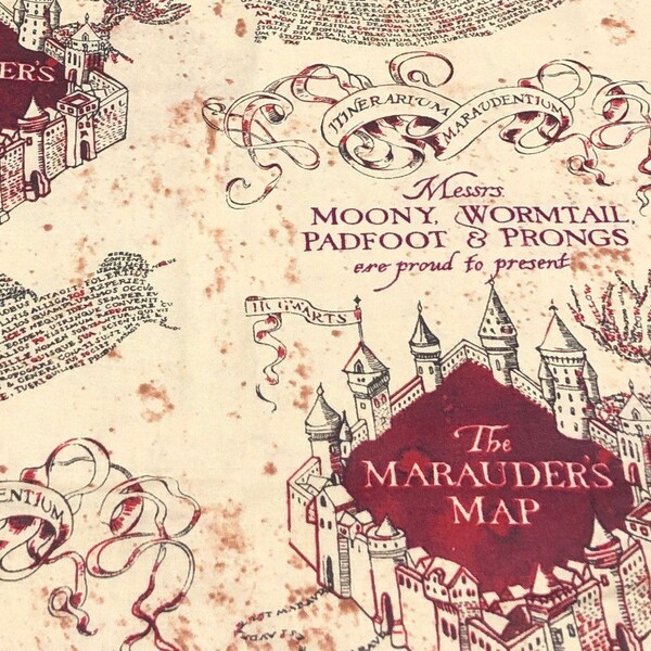 Marauders Map Fabric - Etsy