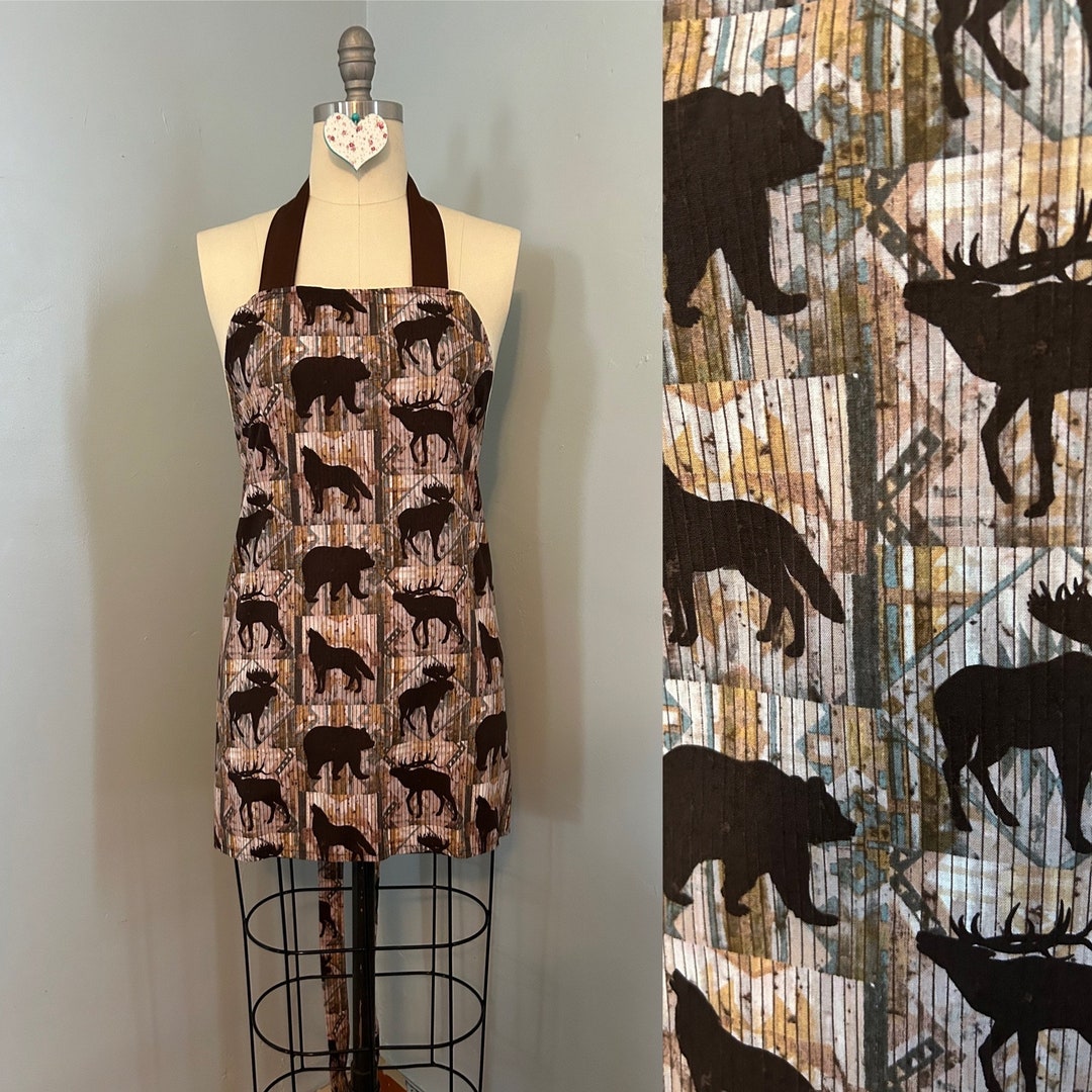 Wildlife Apron 100% Cotton for Baking, Cooking Gift Bbq Lodge Cabin ...