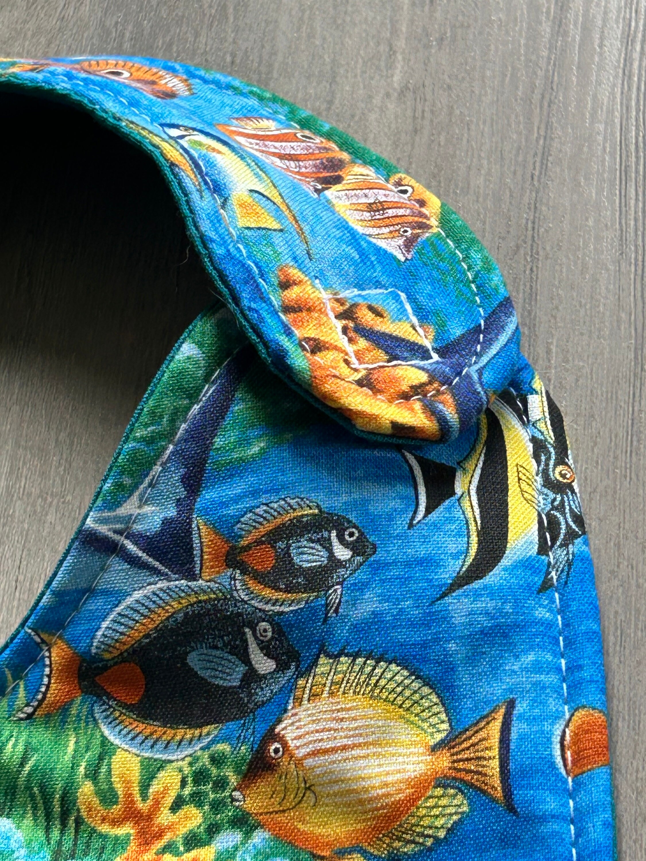 Fish Bib With Velcro Closure 100% Aquarium Ocean - Etsy