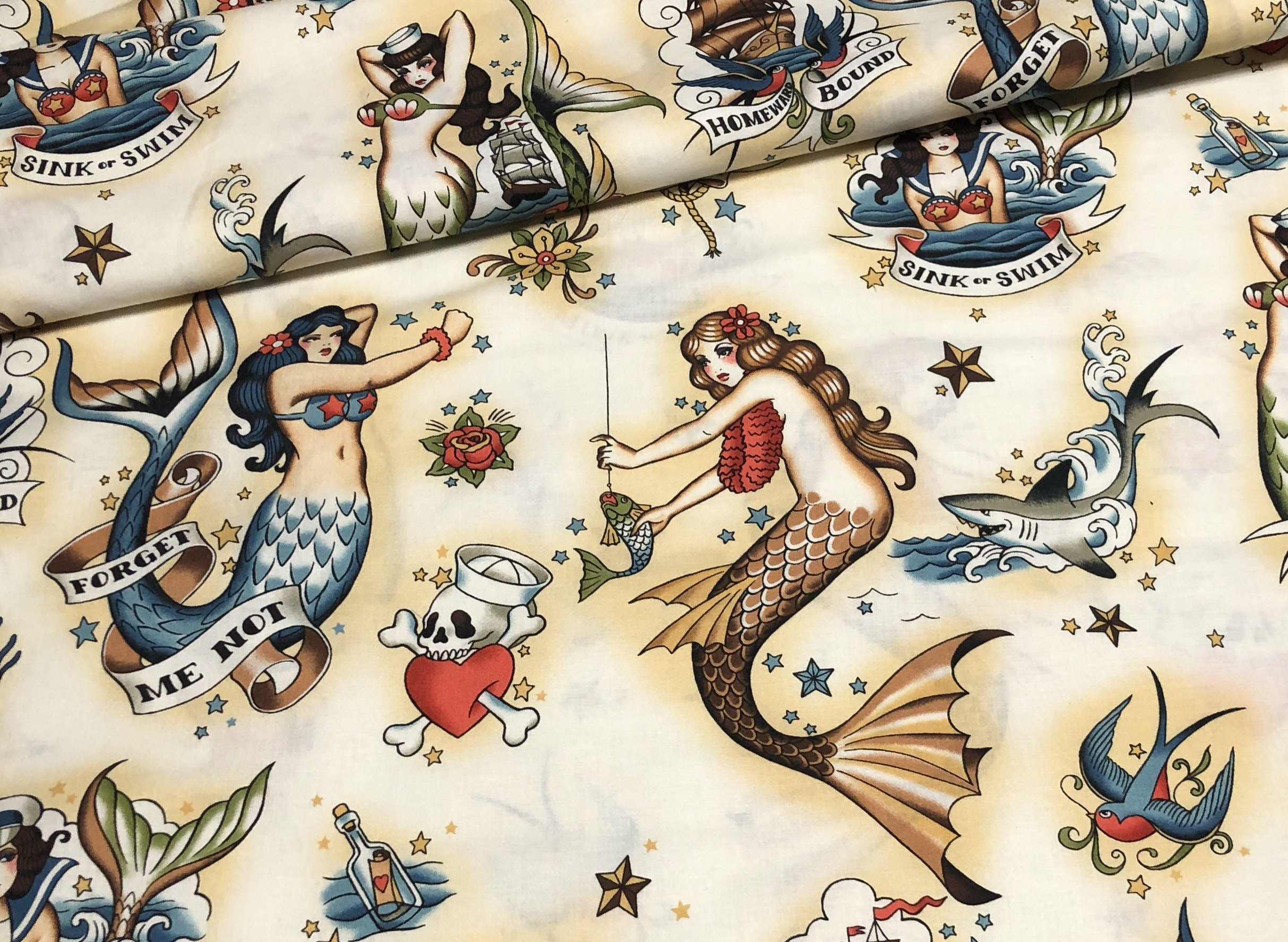 Pin Up girl fabric by the Yard 100% Cotton Clothing Crafts | Etsy