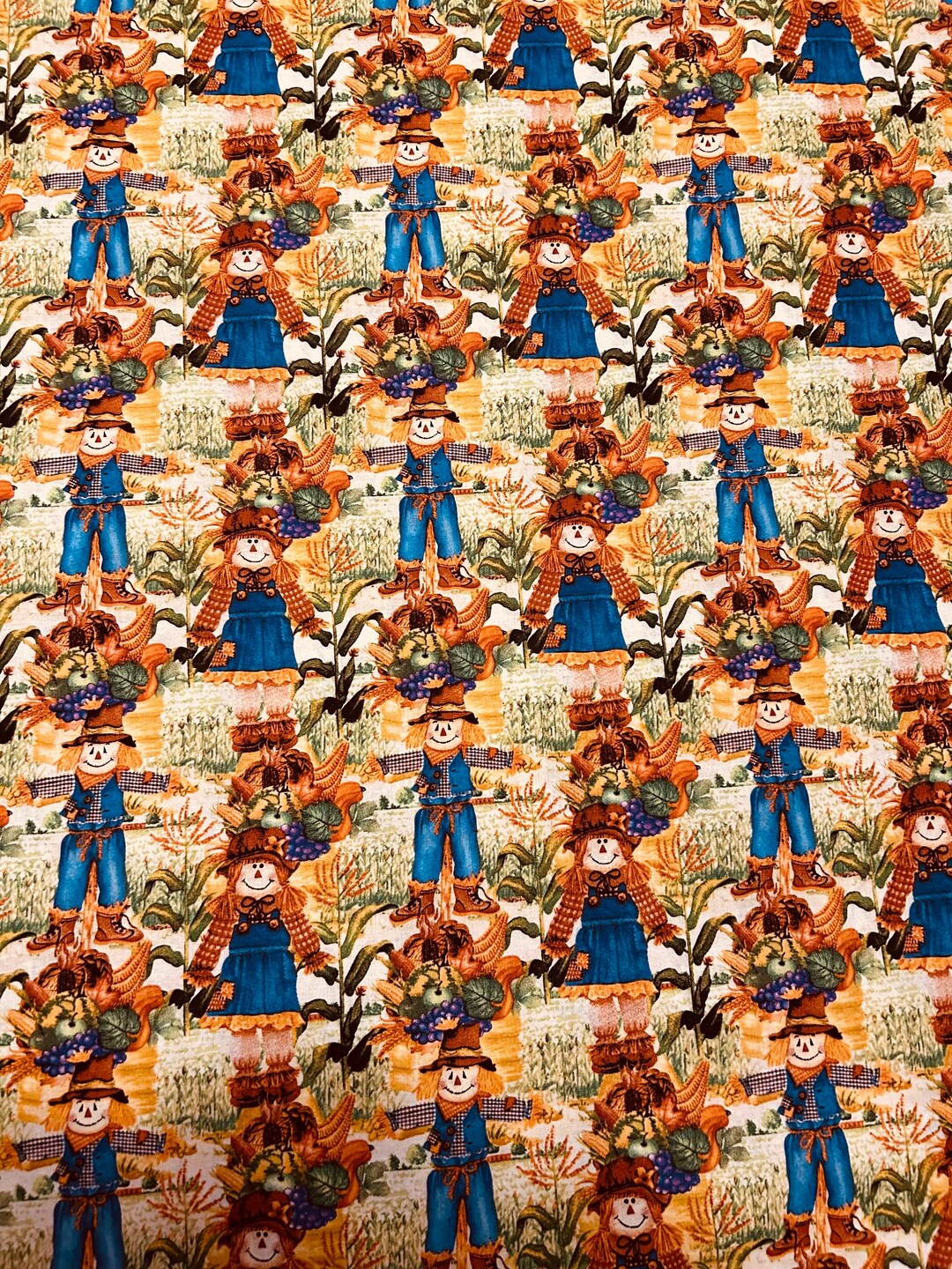 Scarecrow Fabric by the Yard 100% Cotton for Clothing, Crafts, Quilting ...