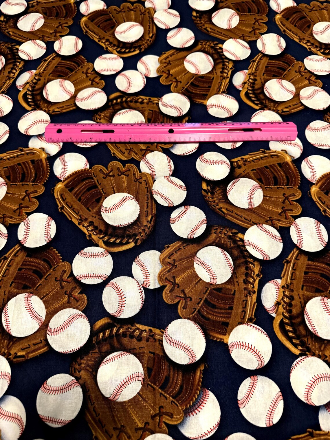 Baseball Fabric by the Yard 100% Cotton Quilting Crafts Sports Ball ...
