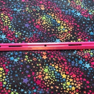 Rainbow Stars in Glitter Fabric by the Yard 100% Cotton for Clothing ...