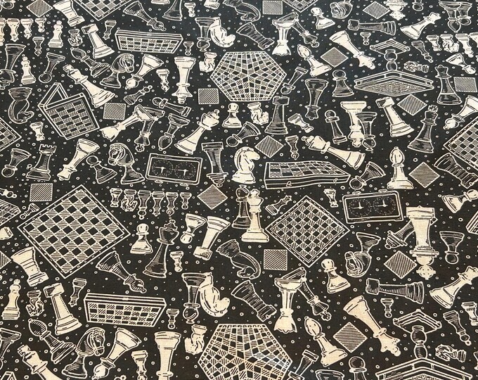 Chess Fabric Fat Quarters 100% Cotton for Clothing, Crafts, Quilting ...
