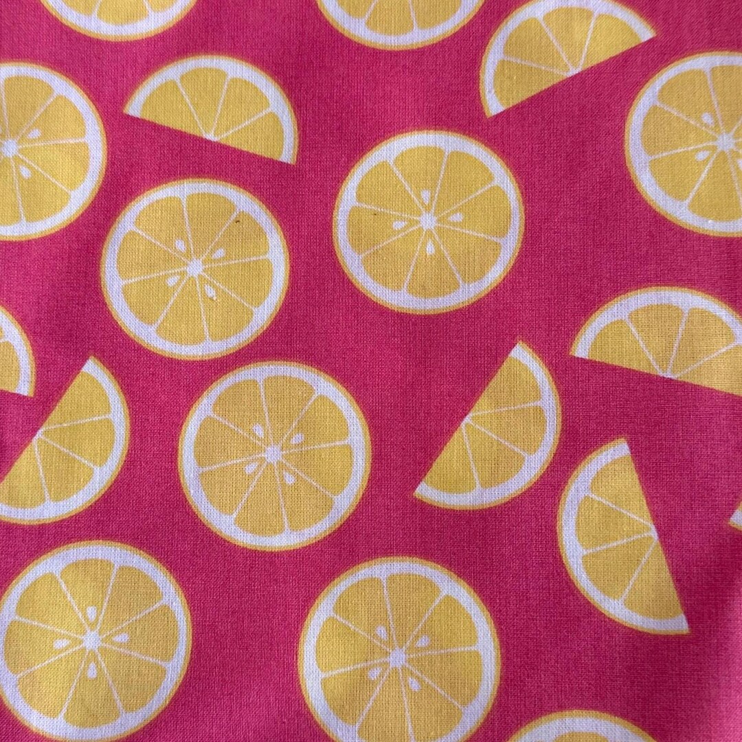 Pink Lemon Fabric by the Yard 100% Cotton Clothing Quilting Pink and ...
