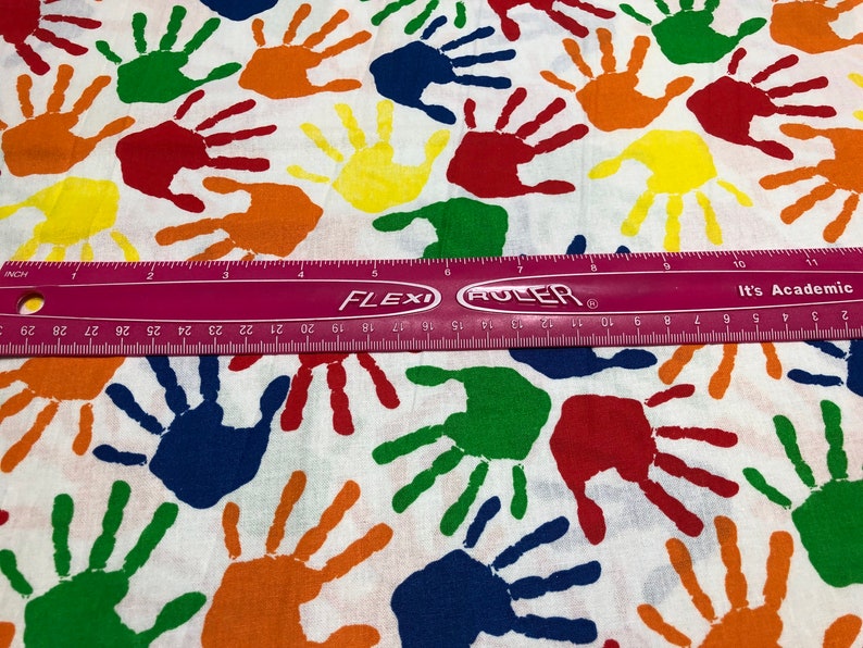 Handprint Fabric by the yard 100% Cotton for Clothing Crafts | Etsy