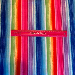 Rainbow Stripes Fabric by the Yard 100% Cotton for Clothing, Crafts ...