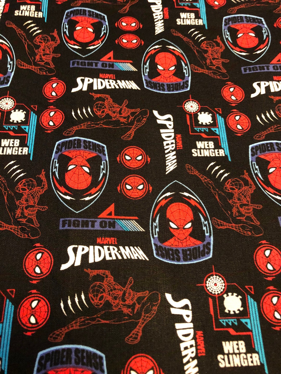 Spider Man Web Slinger Fabric by the Yard 100% Cotton for Clothing ...