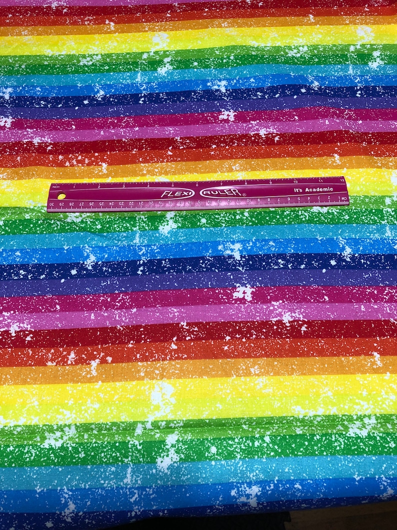 Rainbow Fabric by the yard 100% Cotton 1/4 fat quarters 1/2 | Etsy