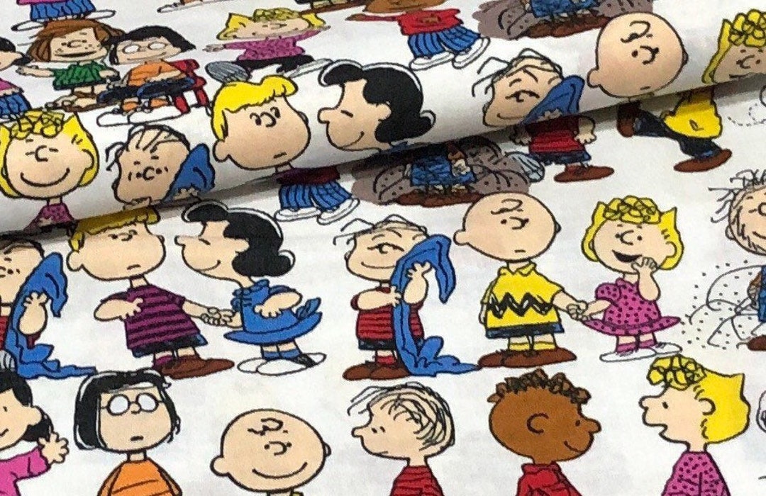 Peanuts Fabric by the Yard 100% Cotton 1/4 Fat Quarters 1/2 3/4 Full ...