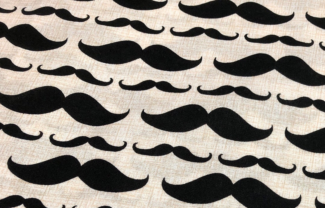 Mustache Fabric by the Yard 100% Cotton for Crafts, Quilting, Aprons ...