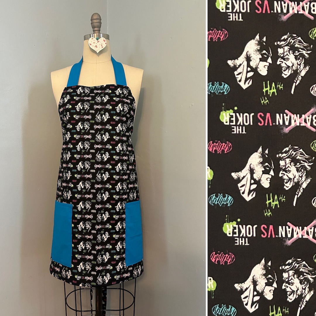 Batman & Joker Apron 100% Cotton for Baking, Cooking Gift Bbq DC Comics ...