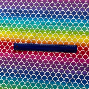 Rainbow Mermaid Scales Fabric by the Yard 100% Cotton for Clothing ...