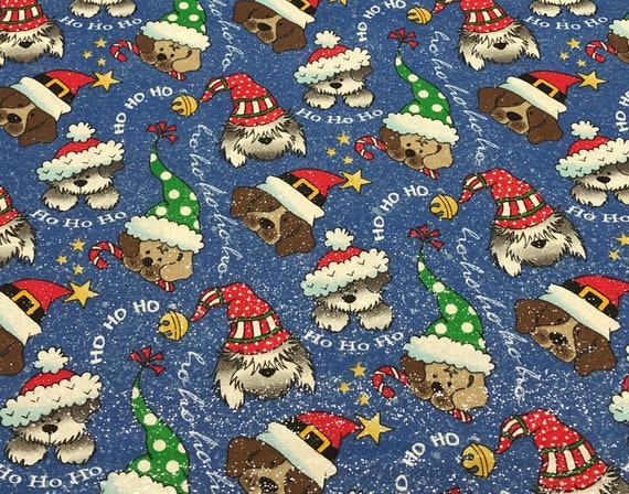 Christmas Dog Fabric by the Yard 100% Cotton for Clothing - Etsy