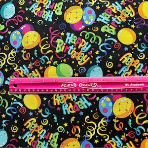 Happy Birthday Fabric by the Yard 100% Cotton for Clothing Crafts ...