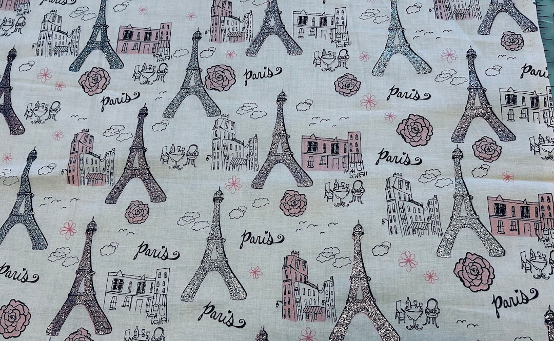 Paris Fabric by the Yard 100% Cotton Clothing Crafts Quilting Eiffel ...