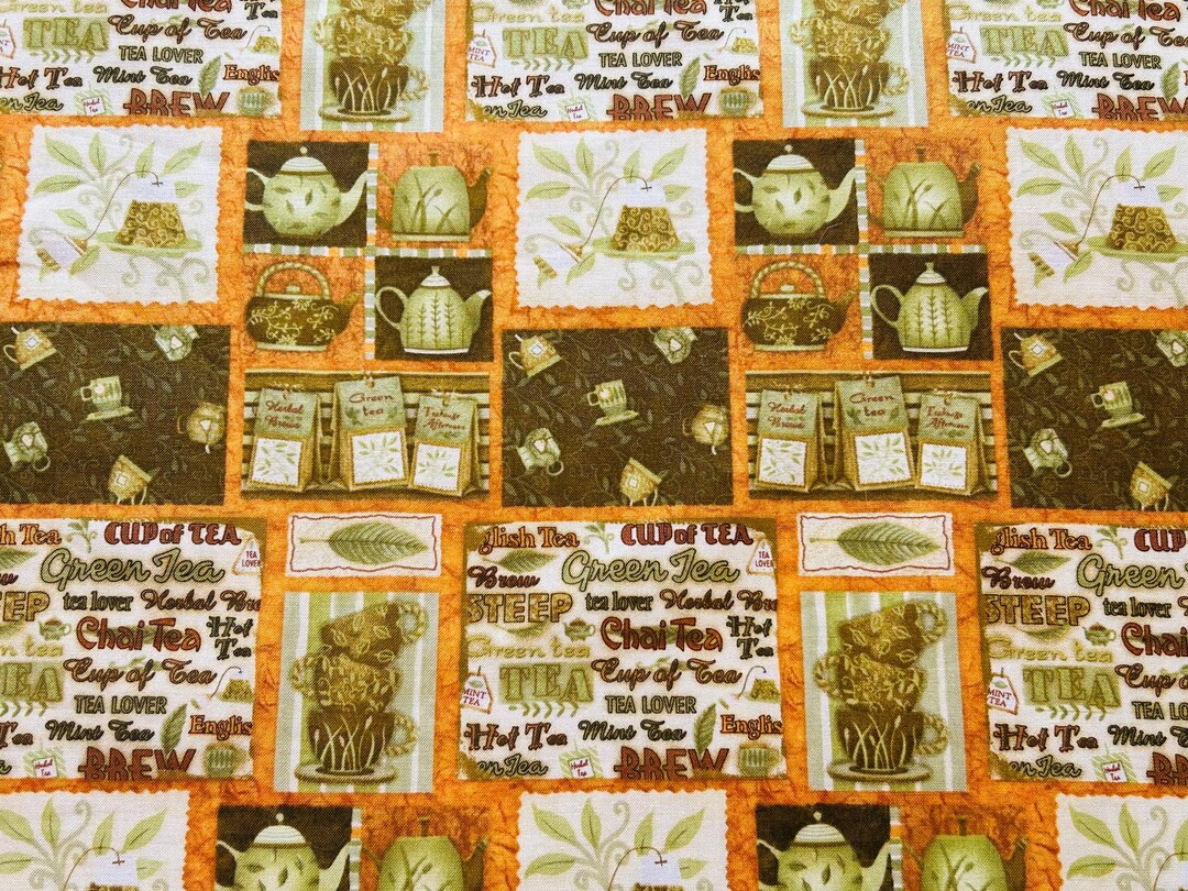 Tea Lover Fabric by the Yard 100% Cotton Quilting Crafts Debbie Mumm ...