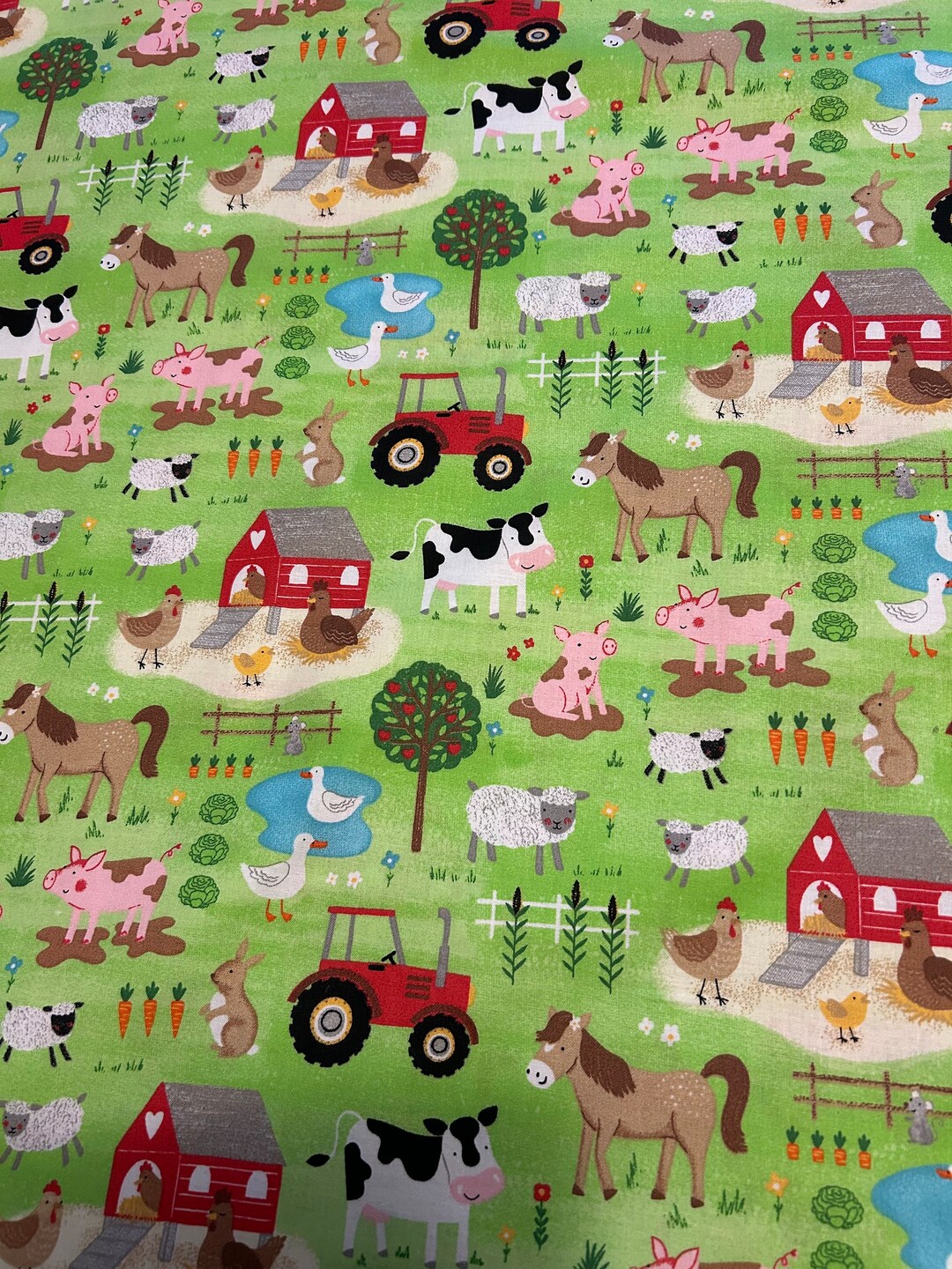 Farm Animals Fabric by the Yard 100% Cotton for Clothing Crafts ...