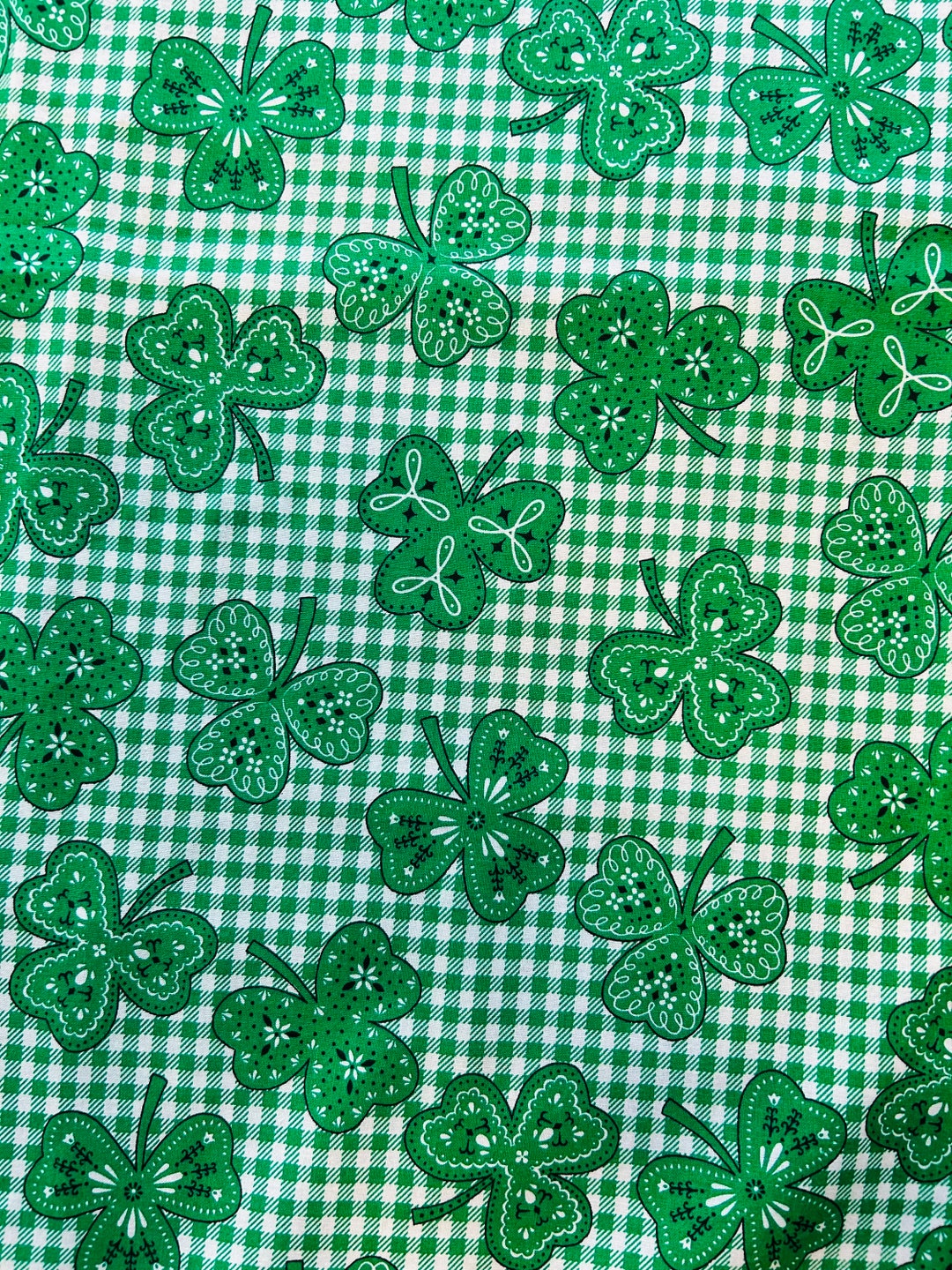 Shamrock Fabric by the Yard 100% Cotton for Clothing Crafts Quilting St ...