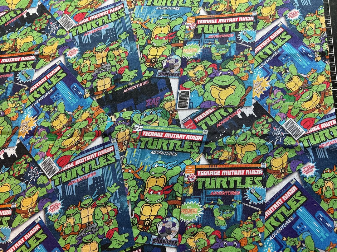 TMNT Fabric 100% Cotton Fat Quarter for Quilting Crafts Kids Teenage ...