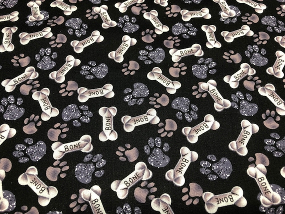 Dog bone Fabric by the yard 100% Cotton 1/4 fat quarters 1/2 - Etsy