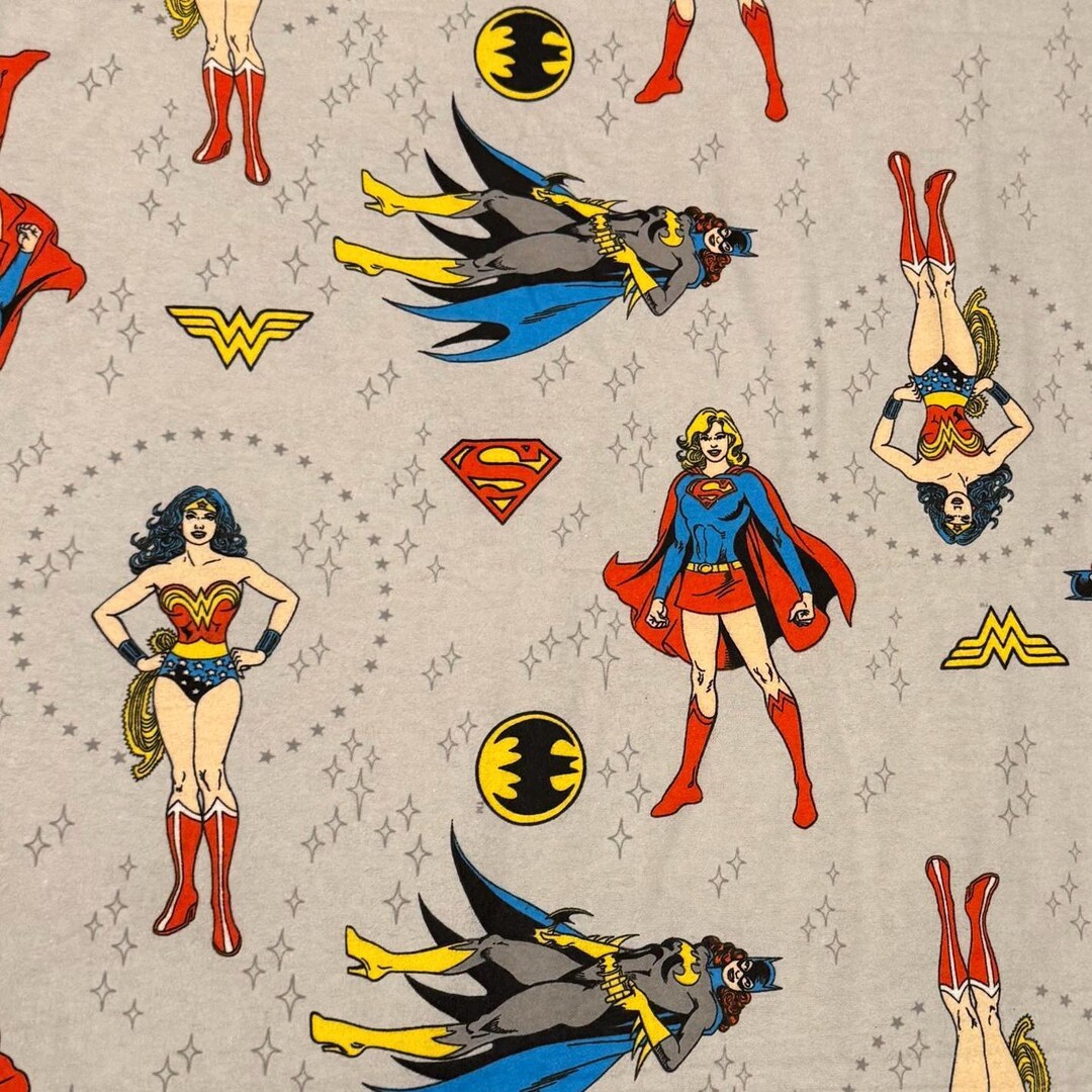 Dc Comics Fabric by the Yard 100% Cotton Flannel for Clothing Crafts ...