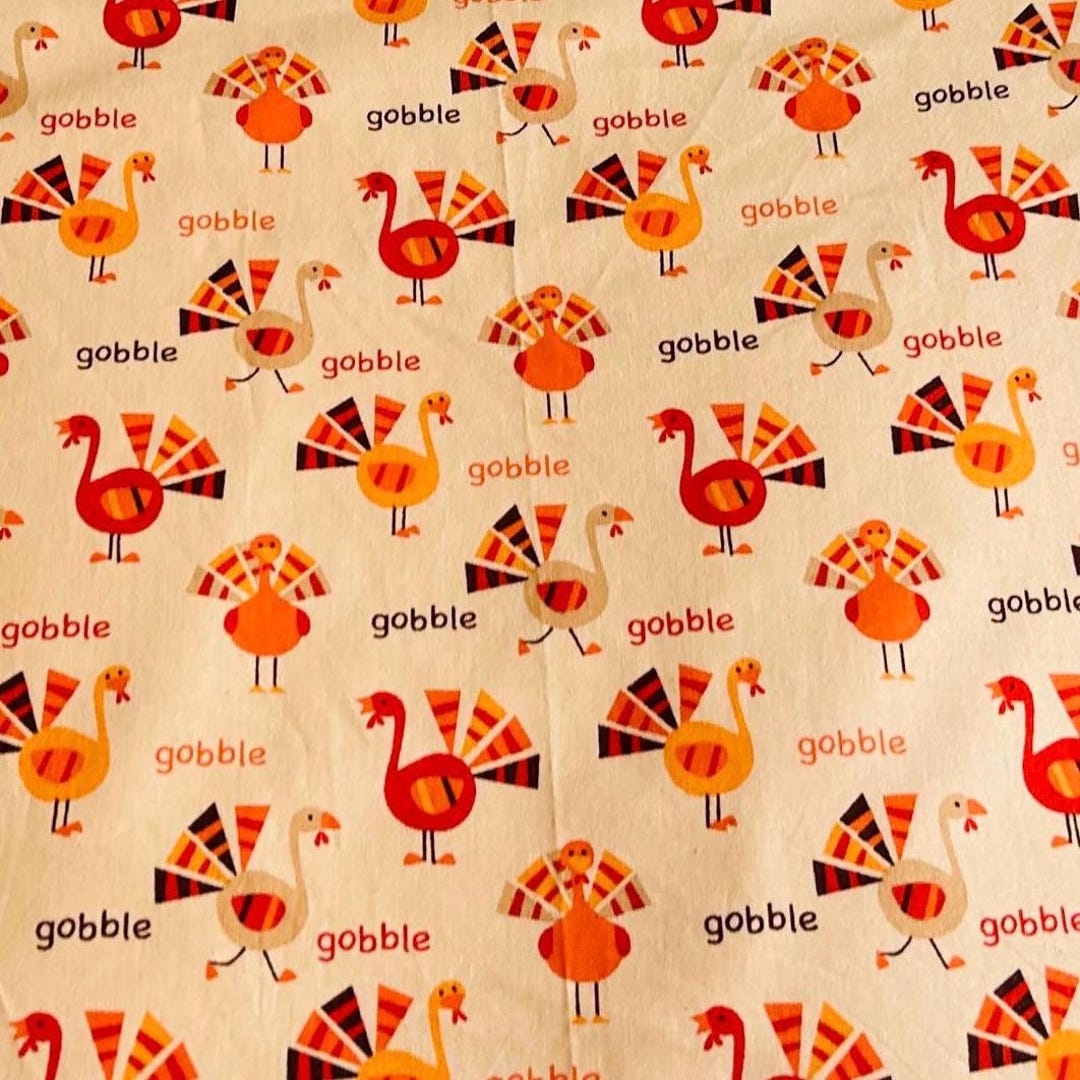 Turkey Fabric by the Yard 100% Cotton for Quilting Crafts Bird Gobble ...