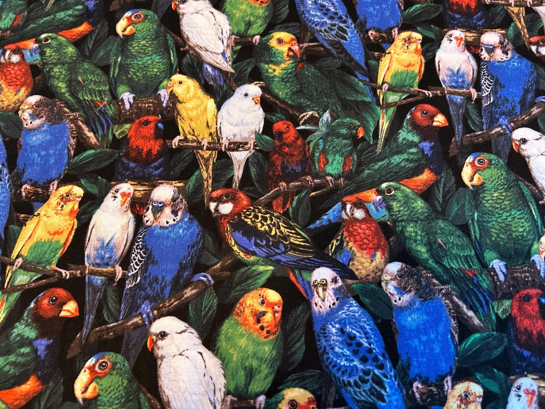 Parrot Fabric by the Yard 100% Cotton for Quilting Crafts Bird Jungle ...