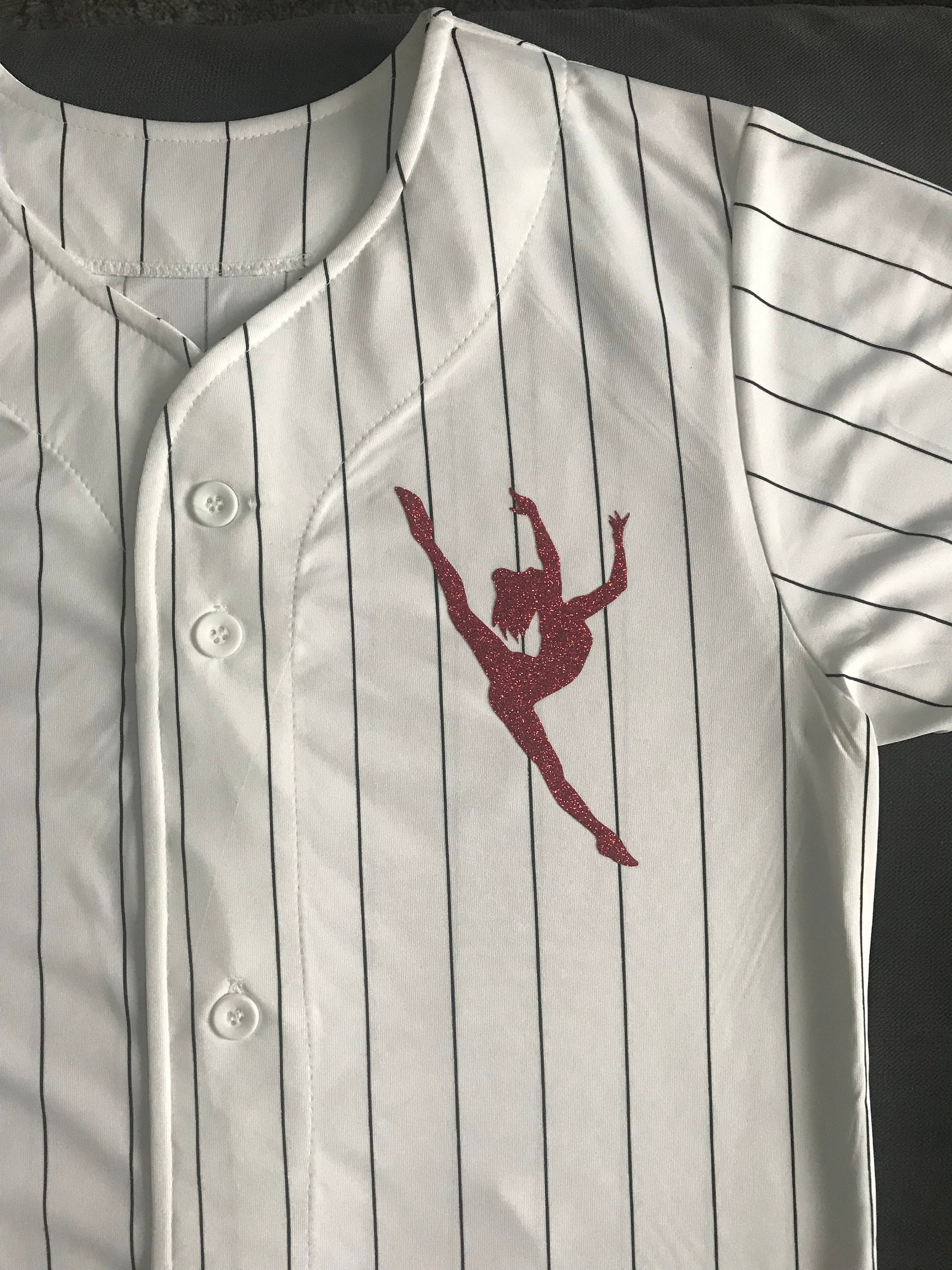 Dance Baseball Jersey - Glitter Team Name on Front / Last Name and 19 ...