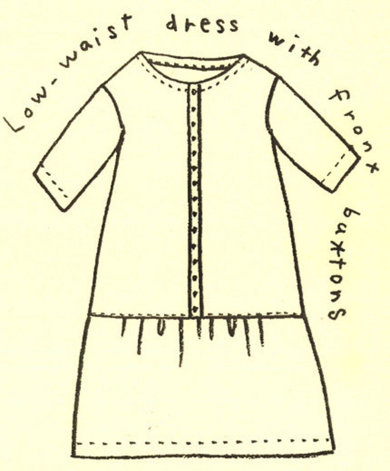 LINNET Pattern/ No.86 Low waist Dress With Front Buttons - Etsy