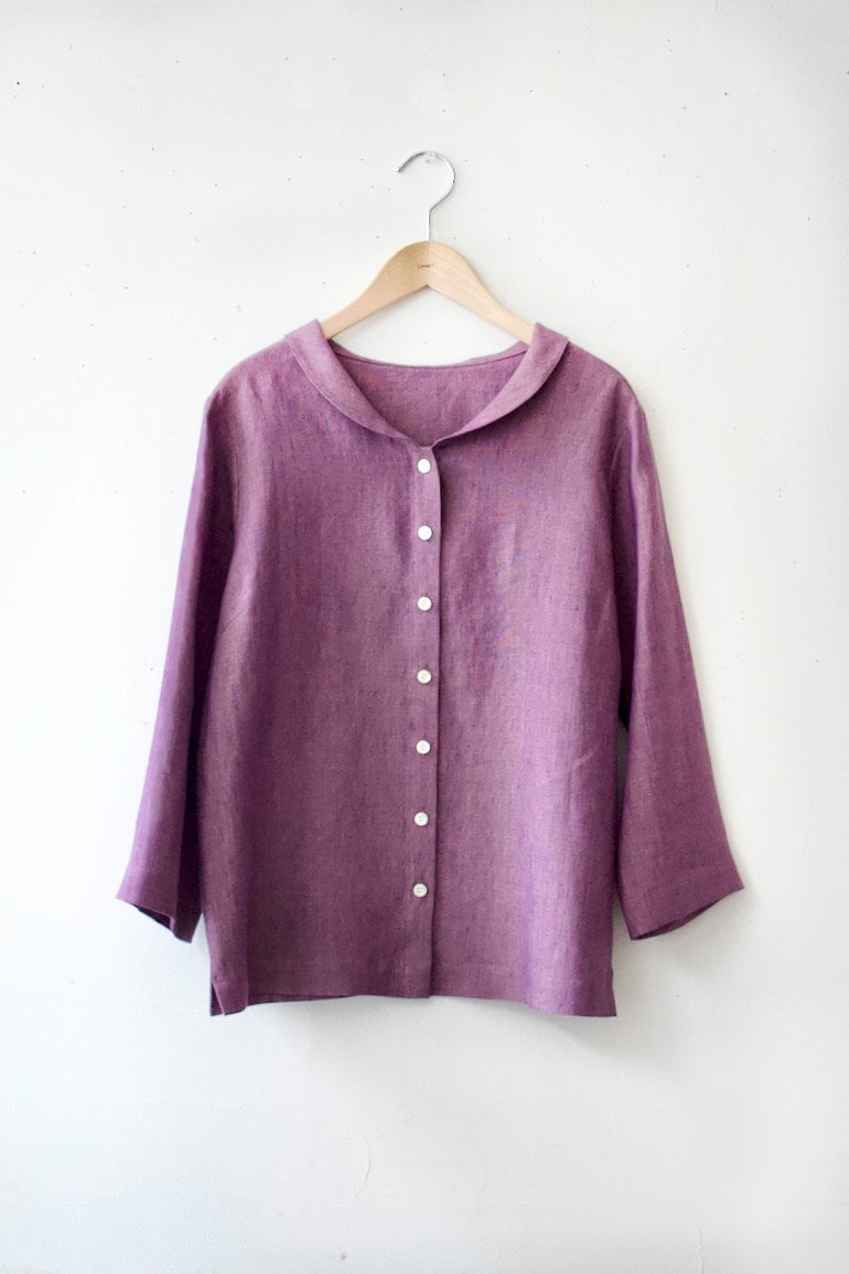 LINNET Pattern / No.139 Shawl Collar Blouse With the Open in Front - Etsy