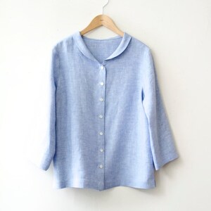 LINNET Pattern / No.139 Shawl Collar Blouse With the Open in Front - Etsy