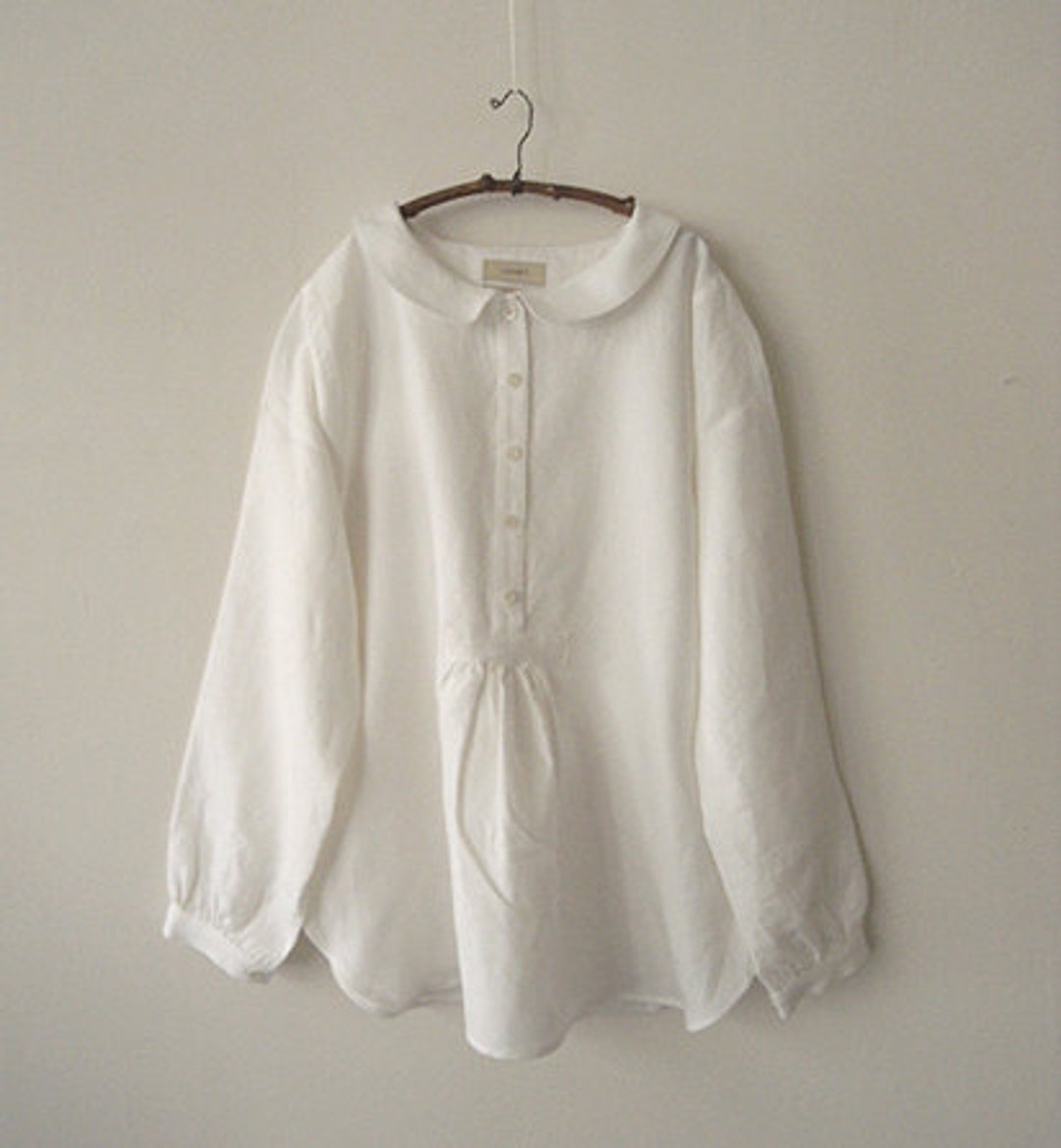 LINNET Pattern / No.64 Flat Collar Blouse /pattern - Etsy