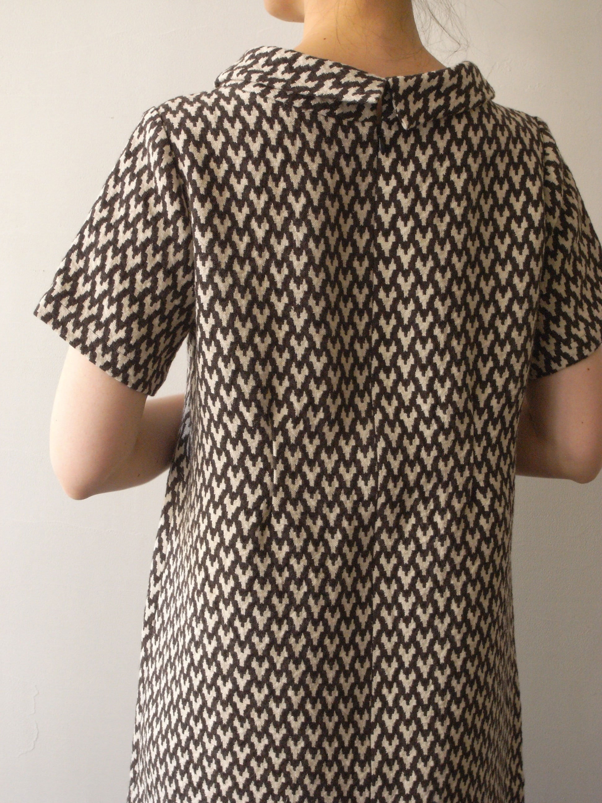 LINNET Pattern/no.70 Half Sleeve One-piece With Roll Collar - Etsy