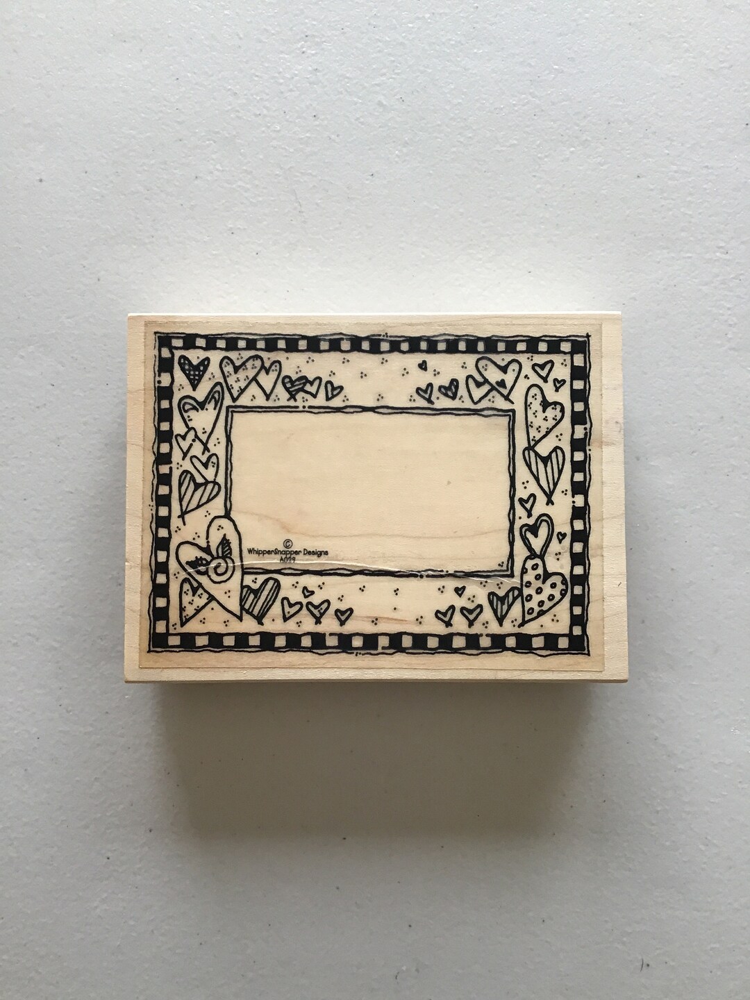 Whipper Snapper Designs Heart Frame Wood Mounted Rubber Stamp/valentine ...