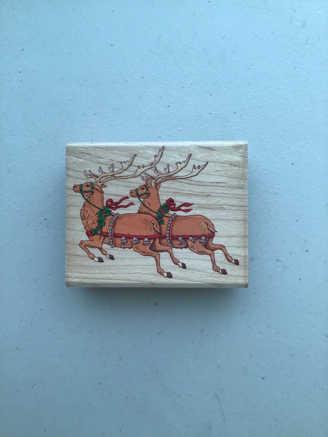 Vintage Rubber Stampede Cynthia Hart Reindeer Wood Block Rubber Stamp ...