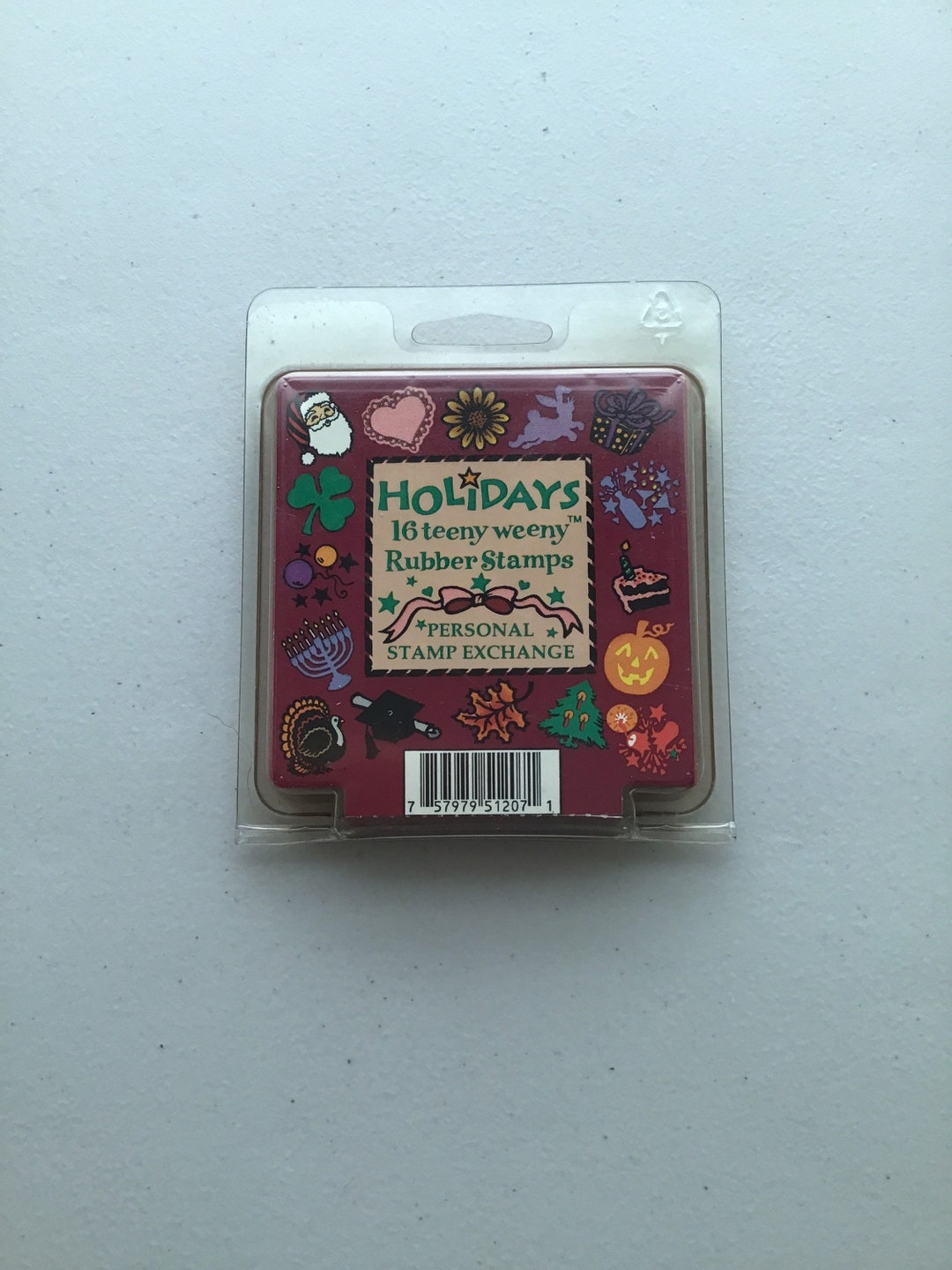 Vintage PSX Holidays Set of 16 Teeny Weeny Foam Mounted Rubber Stamps ...
