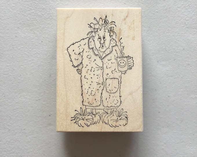 Art Impressions "super Maude" Wood Mounted Rubber Stamp/grumpy Lady/pre ...
