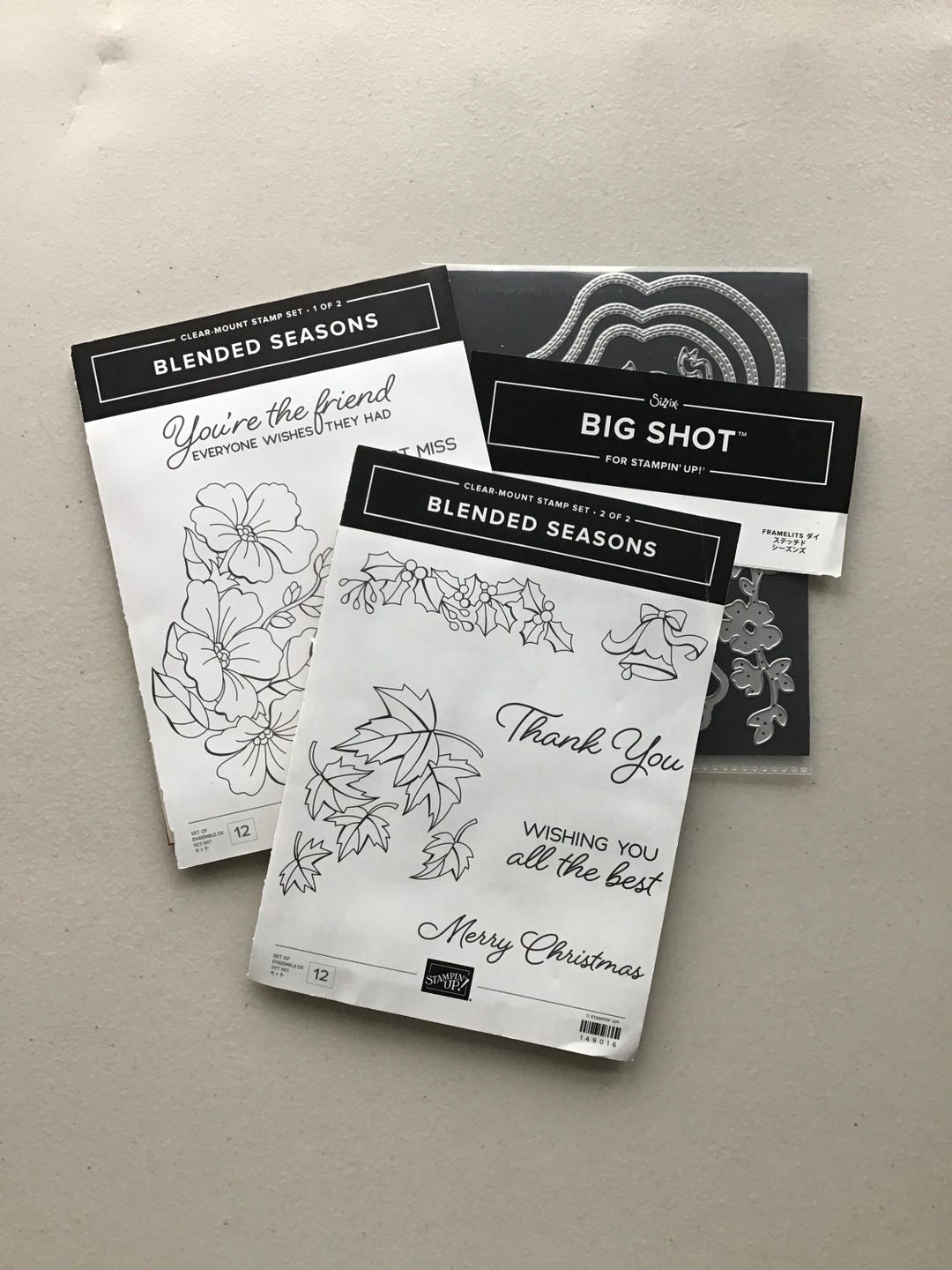 Stampin' Up! Blended Seasons Cling Rubber Stamp Sets (2) + Stitched ...